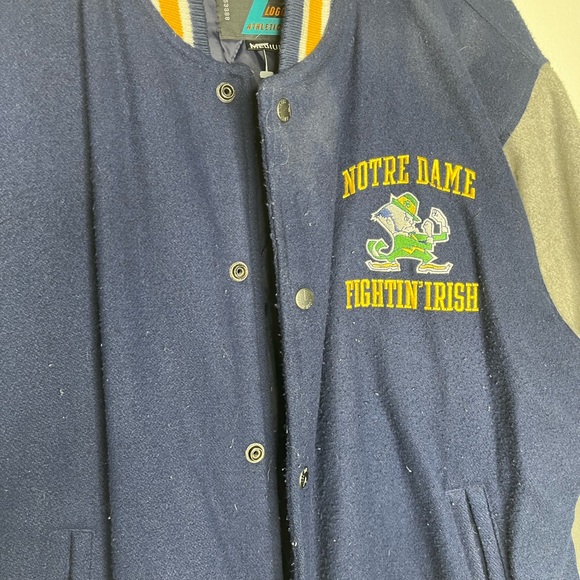 Vintage | Jackets & Coats | Vintage Fighting Irish Varsity Jacket ...